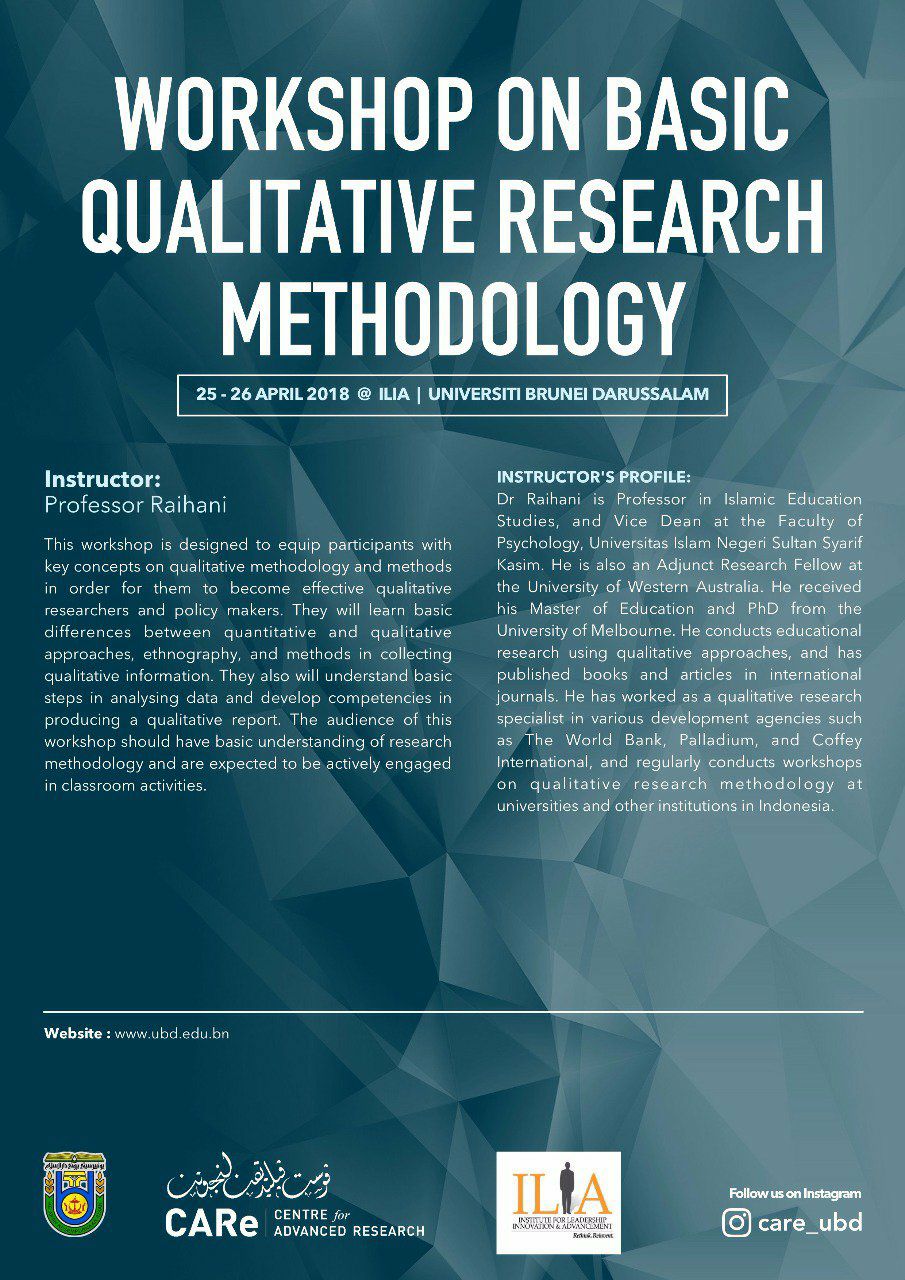 Workshop On Basic Qualitative Research Methodology, Universiti Brunei ...